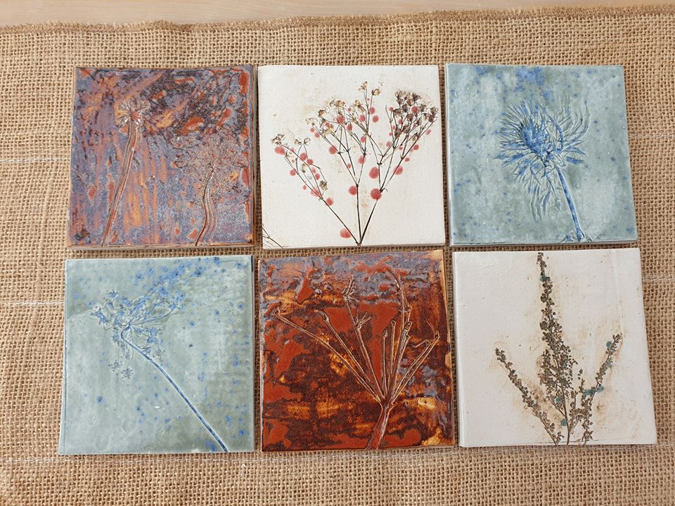 autumnal ceramic wall tiles - Charlotte Hupfield Ceramics